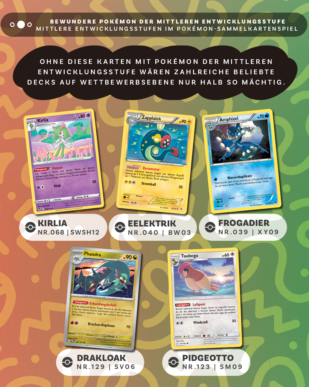 Bewundere die Infografik zu Pokémon der mittleren Entwicklungsstufe ...