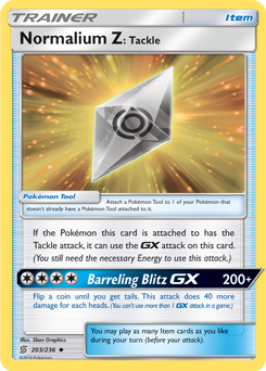 Normalium Z: Tackle | Unified Minds | TCG Card Database | Pokemon.com