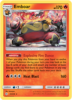 Emboar | Cosmic Eclipse | TCG Card Database | Pokemon.com