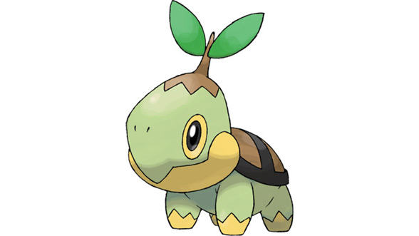 The Grass-type Turtwig loves to battle Water-type Pokémon.